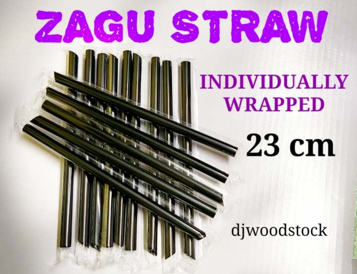 ZAGU STRAW INDIVIDUALLY WRAPPED, BLACK | Lazada PH