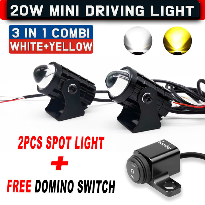 2PCS Alloy Mini Driving Light Spot Light With 3 Ways Switch Headlight ...