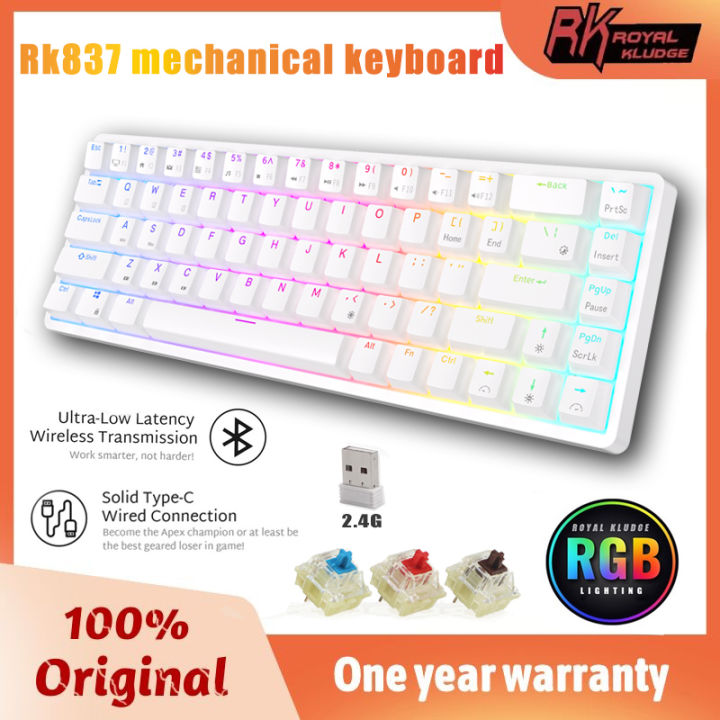 Royal Kludge RK837 RKG68 Mechanical Mini Wireless Keyboard With 60 ...