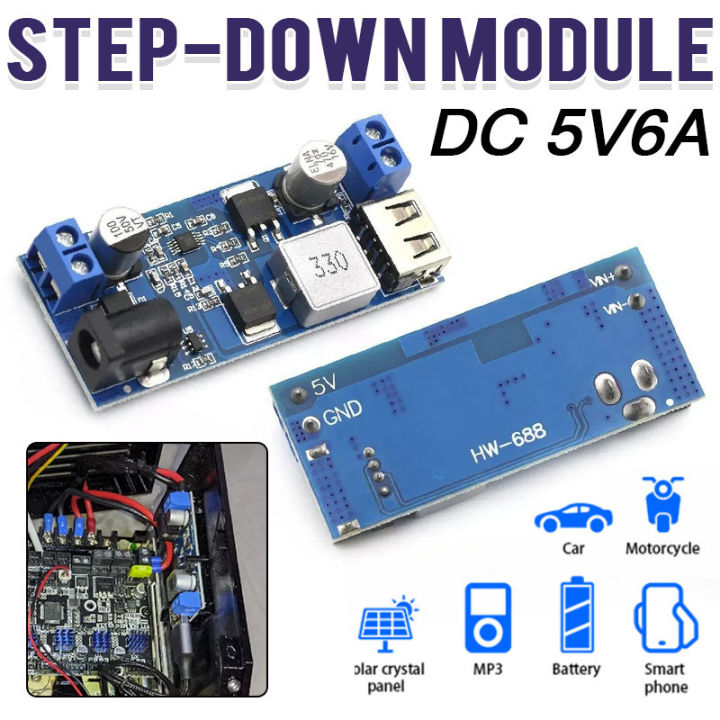 24V/12V to 5V Buck Converter USB Mobile Phone DC-DC Step-down Module LM2596S HW-688 HCW-P715 ...