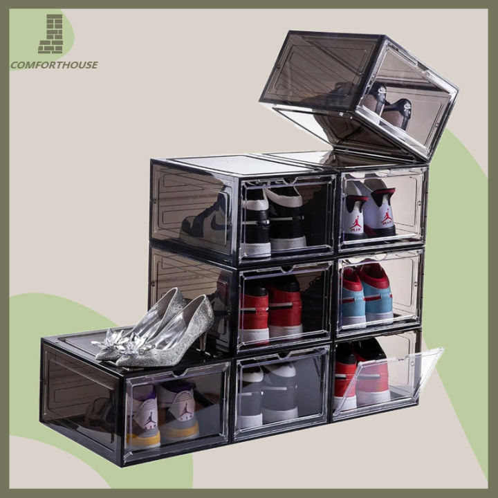 Big Size Hard Plastic Shoe Box Colorful Shoes Rack Storag Organizer ...
