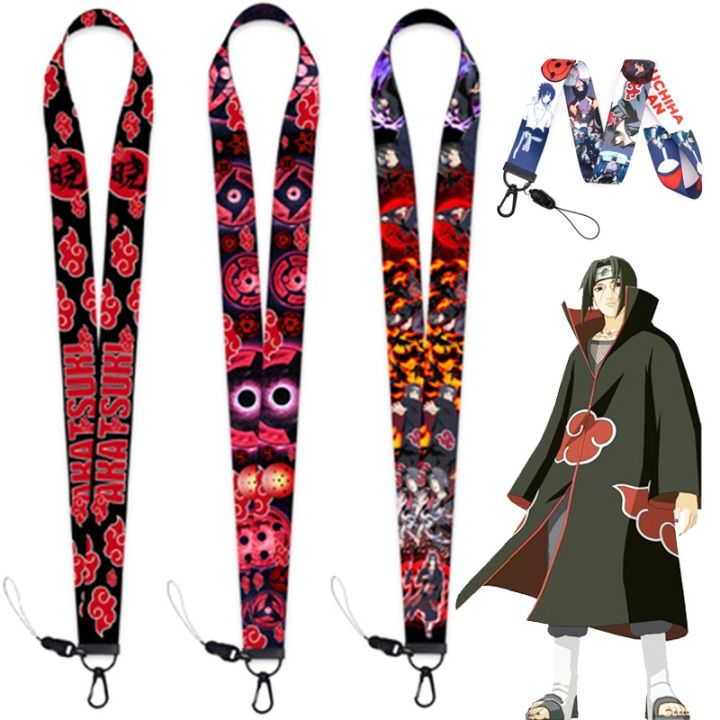 6รูปแบบอะนิเมะ Naruto Akatsuki Clouds สายคล้องคอ Lanyard สำหรับคีย์ DIY ...