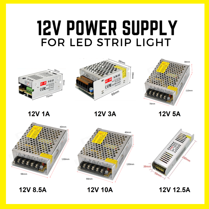 Premium Power Supply Striplight LED Driver for LED strip light 1A 3A 5A ...