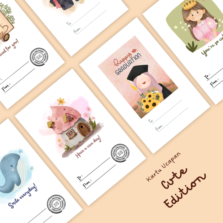 Kartu Ucapan CUTE Untuk Kado Greeting Card Lucu | Lazada Indonesia