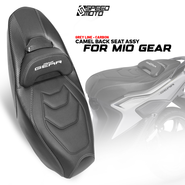 MIO GEAR CAMEL BACK SEAT BLACK LINE GRAY LINE CARBON WITH EMBOSSED LOGO ...