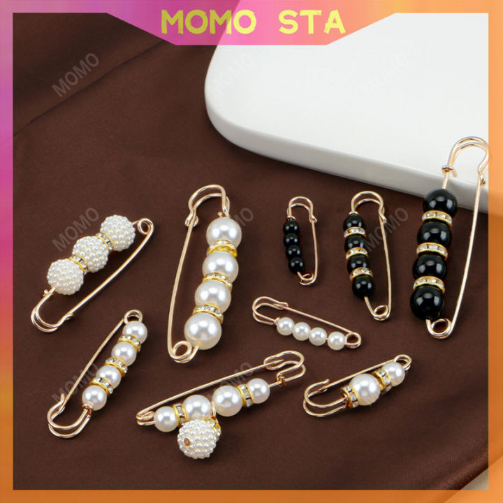 Pearls Brooch Safety Pins for Clothes Pin Pants Pin Waist Tightening ...