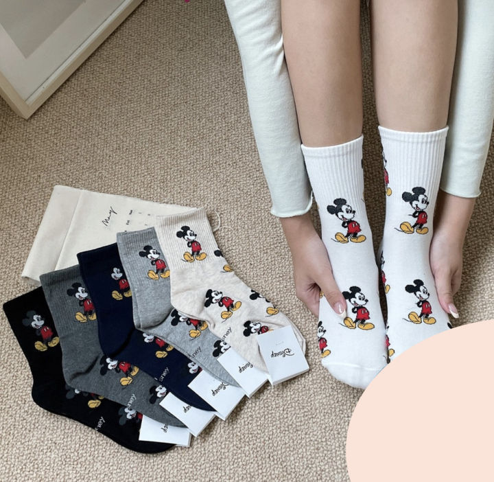 Korean Socks - Mickey Scattered Character New Socks - Iconic Socks ...