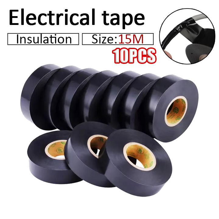 BuildCore 10pcs Electrical tape Black Wire Strong Insulating Electrical ...
