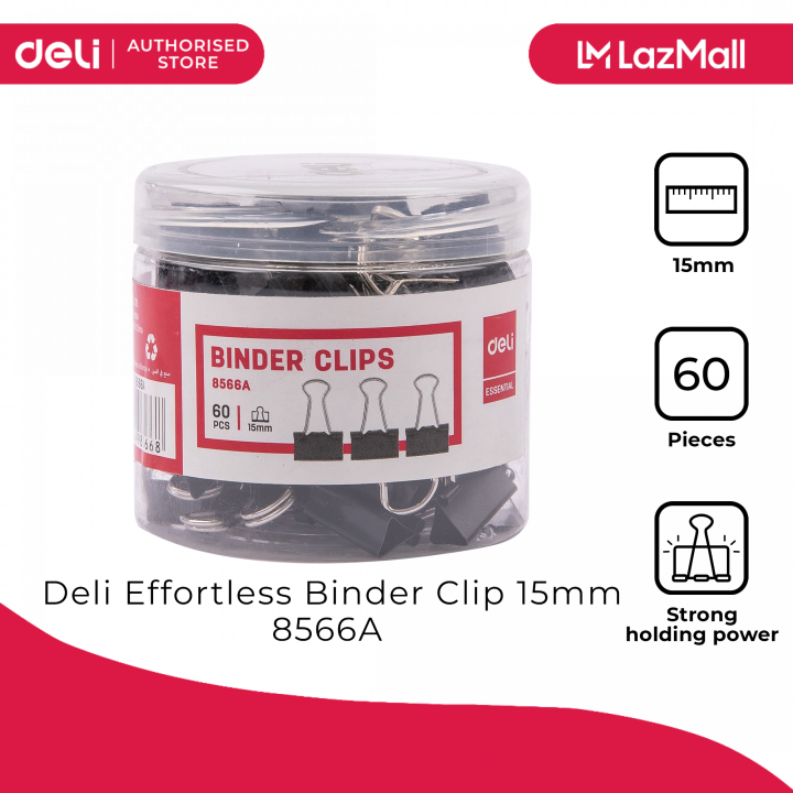 Deli 8566A Effortless Binder Clip 15mm | Lazada PH