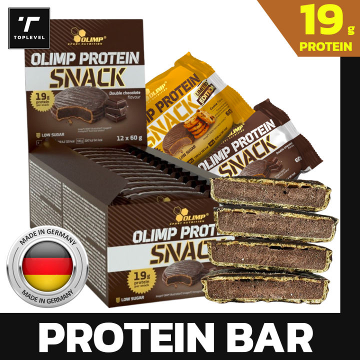 Olimp Protein Snack - 60g จำนวน 4 แท่ง ขนมโปรตีนอัดแท่งแสนอร่อย โปรตีน ...
