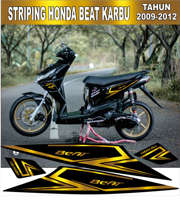 STIKER STRIPING DECAL BEAT KARBU UNGKEL GOLD | Lazada Indonesia