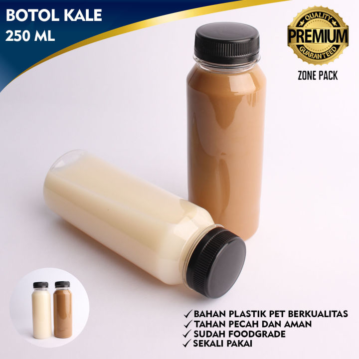 Botol Plastik Kale 250 ml| Botol Minuman PET Satuan | Botol Plastik Jus | Botol Bulat Minuman ...