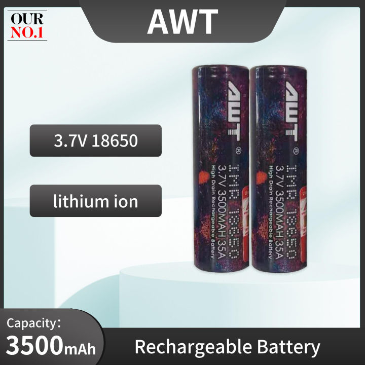// AWT 18650 3500mAh 35A Rainbow battery for Li-ion battery | Lazada PH