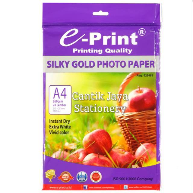 Kertas Foto E-Print Silky Gold Photo Paper E-Print A4 260gsm | Lazada ...