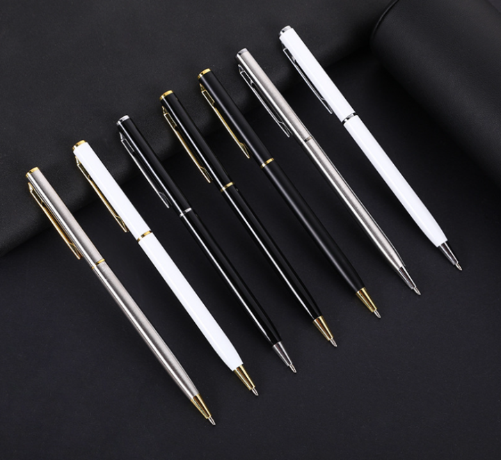 Premium Ball Point Pen 1.0mm Thin 13cm Twist 高士圆珠笔 Black White Silver ...