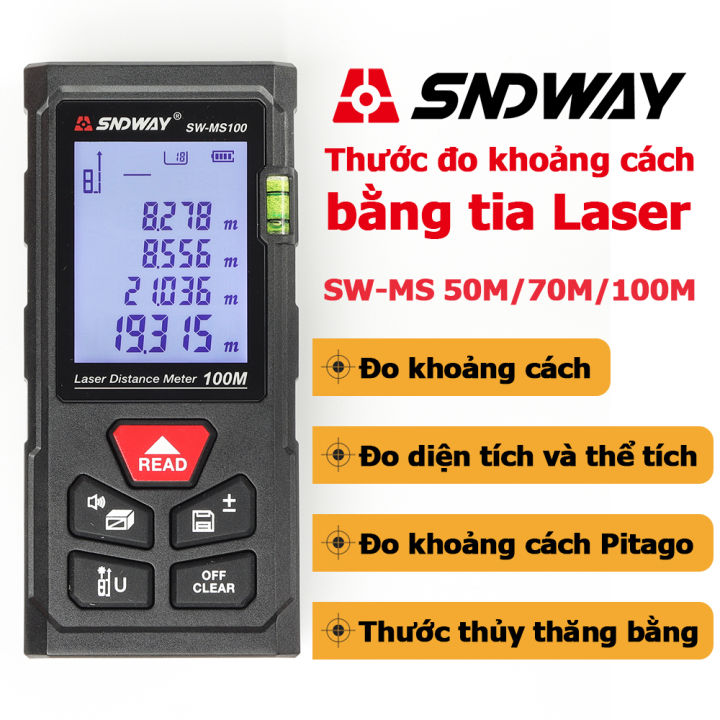 Thước Đo Khoảng Cách, Thước Đo Laser SNDWAY 50m 70m 100m 120m Chính ...