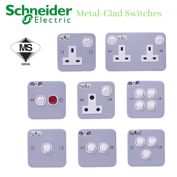 (Full Range) Schneider Metal Clad Switches and Sockets GREY With SIRIM ...