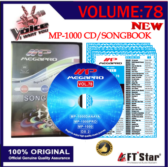 Volume 78 Update CD & Songbook For MP Megapro MP1000 MP1000pro Danaya ...