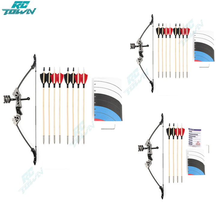 Mini Bow Arrow Set Recurve Bows Kit Archery Bow Set With Target Paper Instruction For Outdoor ...