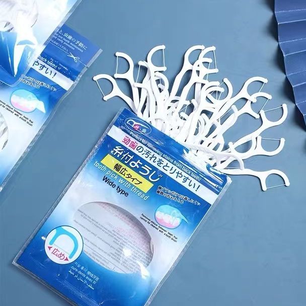 50pcs Dental Floss Flosser Picks Toothpicks Teeth Stick Interdental ...