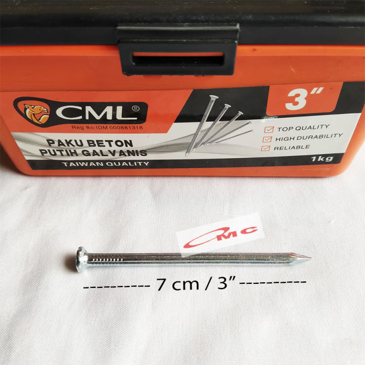 Paku Beton Baja Galvanis Tembok MARABU CML 7 CM 3 inch Putih Harga per 5 Pcs | Lazada Indonesia