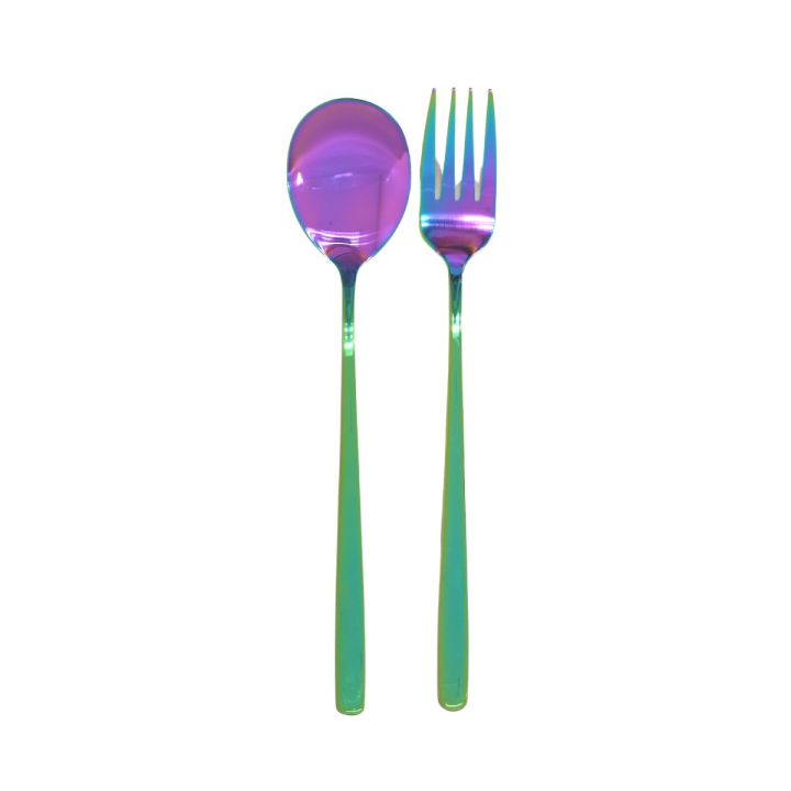 Landmark Stainless Spoon & Fork Colored Handle In A Pouch - Full ...