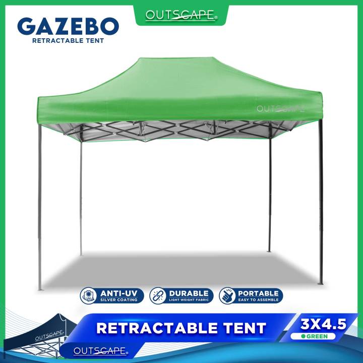 OUTSCAPE Retractable Tent 3x4.5 Meter (COMPLETE SET) Anti-UV Silver ...