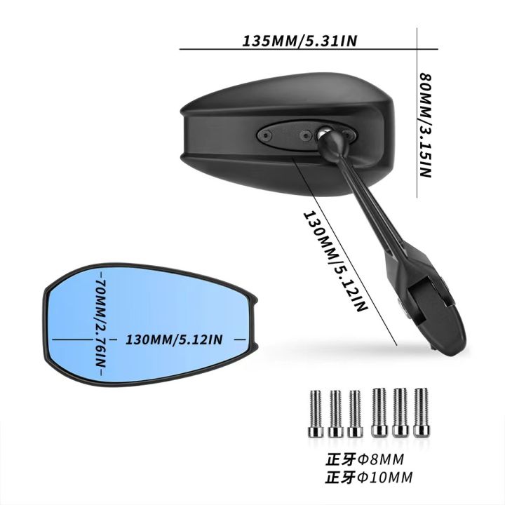 Universal Motorcycle CNC Rear View RAYSAVE TANAX NAPOLEON Side Mirror ... Universal Motorcycle CNC Rear View RAYSAVE TANAX NAPOLEON Side Mirror ...