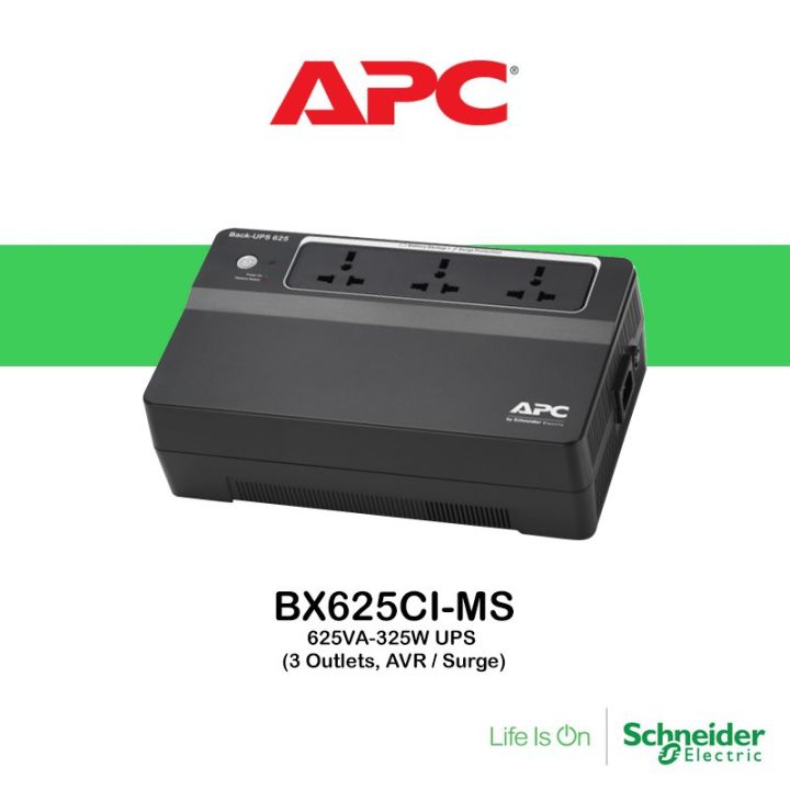 APC Back UPS 625VA, 230V, AVR, Floor, Universal Sockets BX625CI-MS, 325 ...