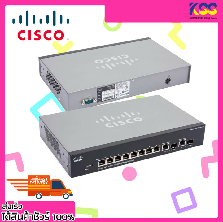 Cisco SF302-08P L3-Managed POE Switch 8 Port 10/100Mbps, 2 Port Gigabit ...