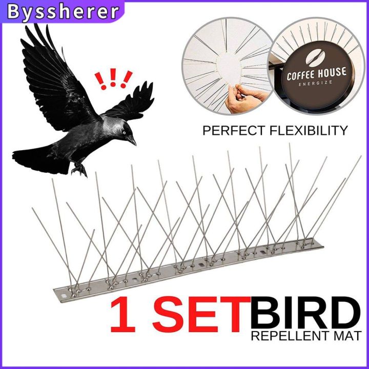 Byssherer 25cm Bird Repellent Mat Spikes S/Steel Animal Repeller Chase ...