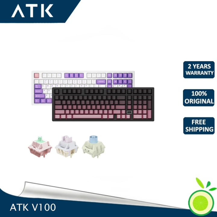 ATK V100 Wireless Mechanical Keyboard Hot Swap RGB Gasket Half Aluminum Alloy PJF Customized ...