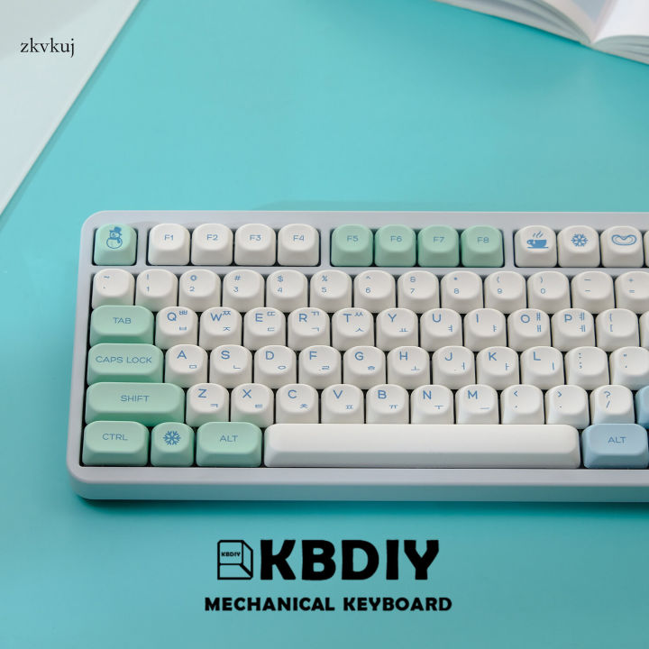 Kbdiy 141 Keys/Set Kocap PBT Korean Snow Mountain Keycaps Cute Gaming ...
