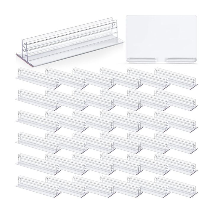 50 Pack Plastic Gripper Sign Holder with Adhesive Acrylic Removable ...