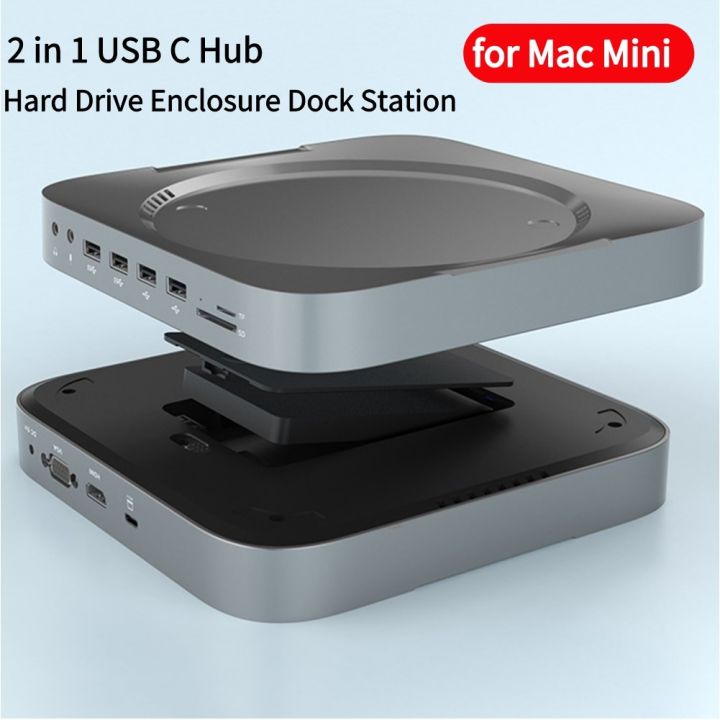 USB C Hub For Mac Mini With HDD Enclosure 2.5 SATA NVME M.2 SSD HDD ...