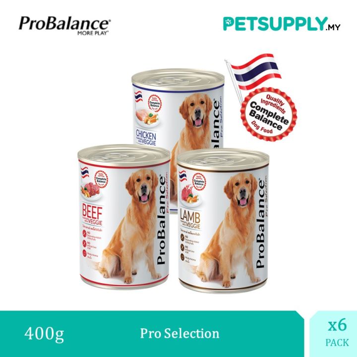 ProBalance Wet Dog Food Loaf with Veggies Series (400g x 6 Cans) - Beef Chicken Lamb Petsupply ...