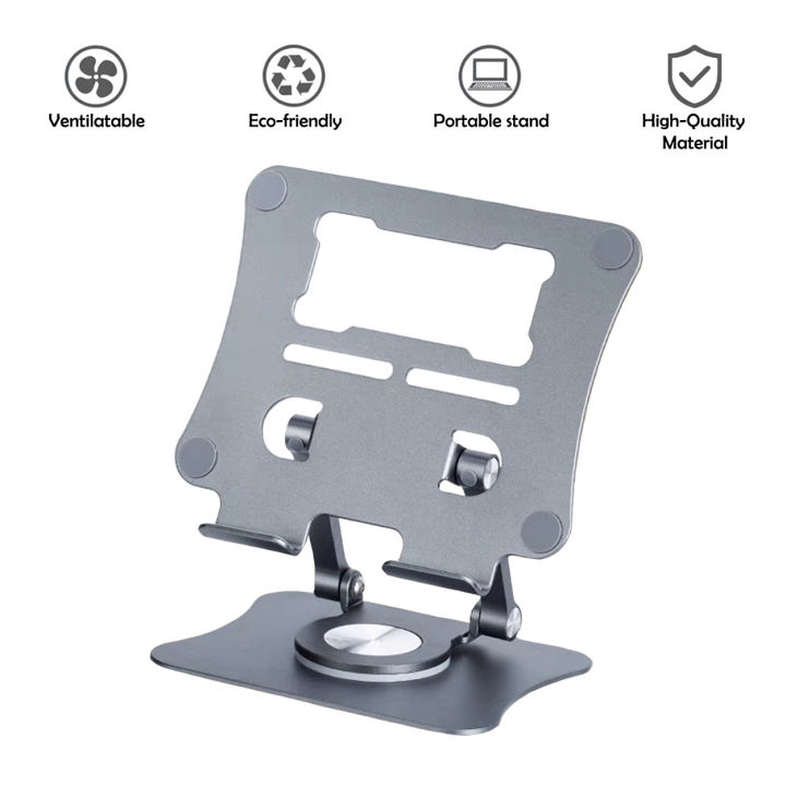 Desktop Rotatable Stand Aluminum Alloy 360 Degree Foldable Liftable ...