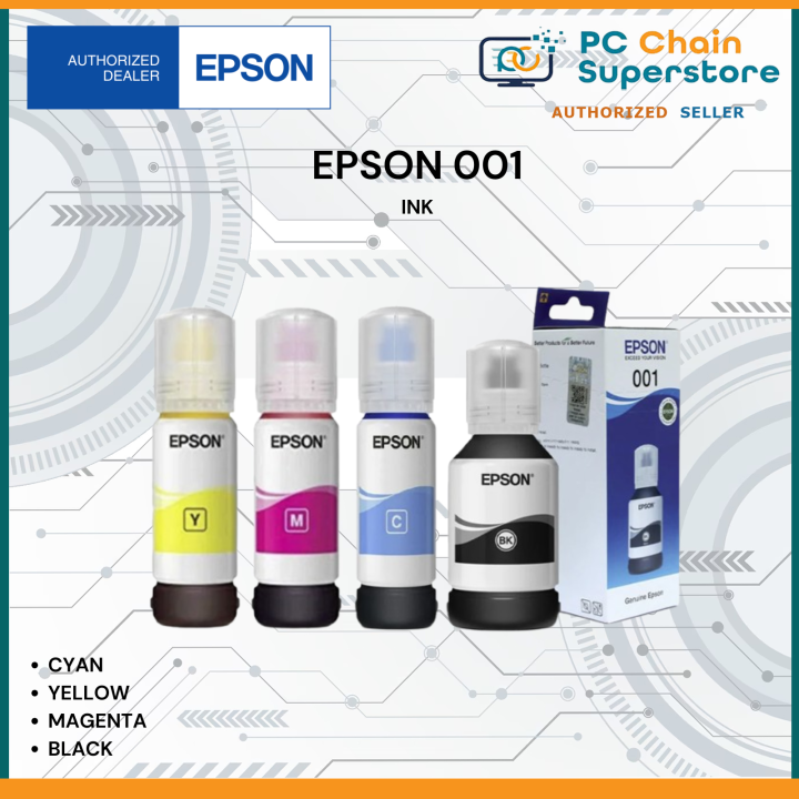 Epson 001 Ink Refill for EcoTank L4100, L4200, L6100, L6200, L14000 ...
