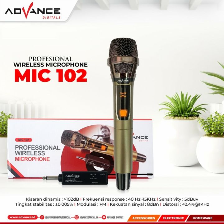 Mic Advance 102 Profesional Mic Wireless Single Advance 102 | Lazada ...