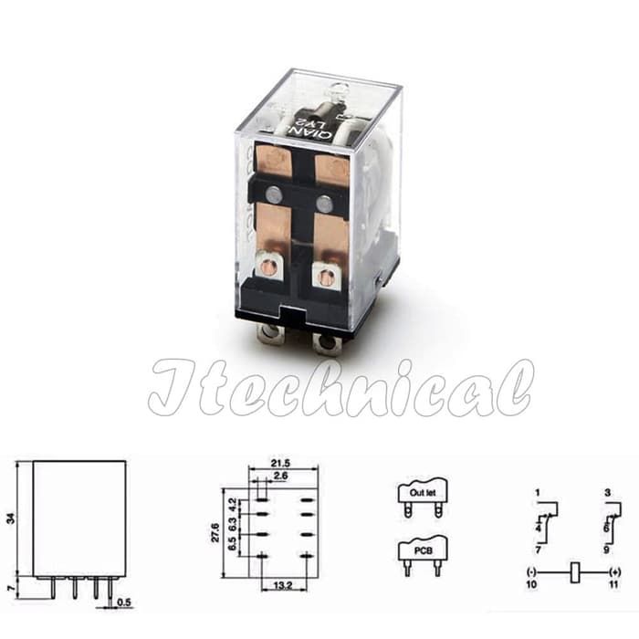 RELAY LY2 12V OMRON - RELAY LY2N 24V OMR - RELAY LY2-N 220V 8 PIN | Lazada Indonesia