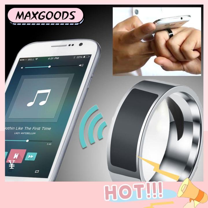 MAXG Fashion Digital Silver Magic NFC Wearable Stainless Steel Smart ...