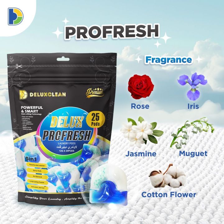 Deluxclean ProClean 5in1 Super Laundry Capsule Pods (25pcs x 12g) | Lazada
