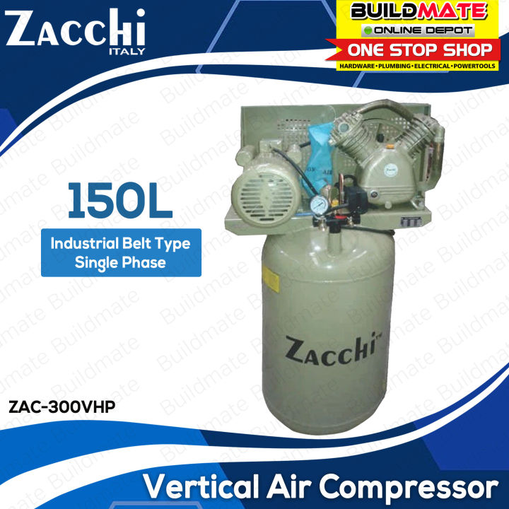 BUILDMATE ZACCHI 150L Industrial Belt Type Vertical Air Compressor ...