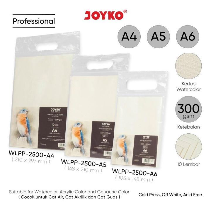 JOYKO Joyko Watercolor Paper WLPP-2500 Kertas Cat Air 300 gsm 10 Sheets ...