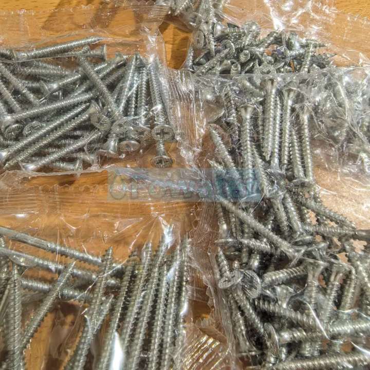 Wood Silvery Screw/Flat Head Screws(per bag) | Lazada PH