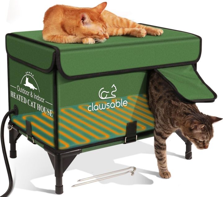 Clawsable Indestructible Heated Cat House For Outdoor Cats In Winter