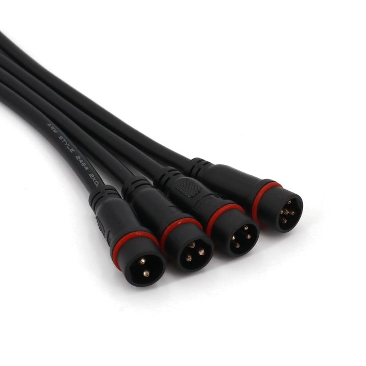 【In-demand】 5pairs Black 2/3/4/5 Pin Ip65 Waterproof 20cm Male And ...