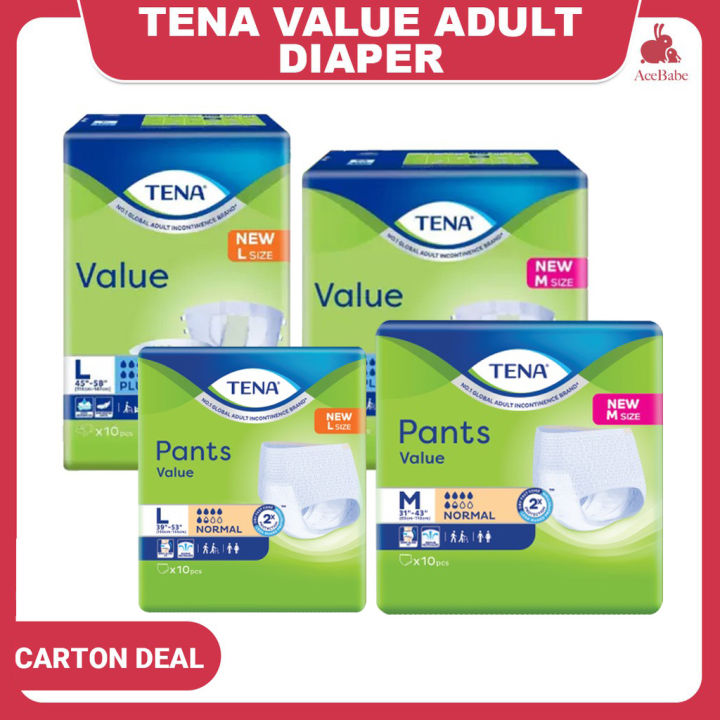 [Carton Sale]TENA Value Unisex Adult Diapers Tape Pants M/L/XL size | Lazada Singapore