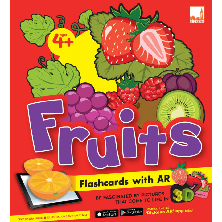 [TOPBOOKS Dickens] Flashcards with AR Fruits (2023) | Lazada