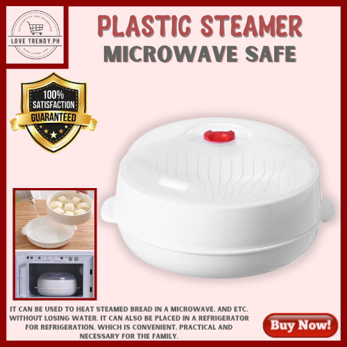 Plastic Steamer, Plastic Round Microwave Oven Steamer with Lid, Kitchen ...